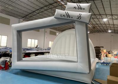 China 0.55mm PVC White Inflatable Bounce House Photo Bouncer Frame Wall 4x4x3.4m for sale