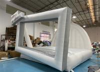 China 0.55mm PVC White Inflatable Bounce House Photo Bouncer Frame Wall 4x4x3.4m for sale
