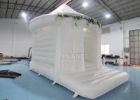 China Outdoor 0.55mm PVC Tarpaulin Inflatable Bounce House 13x13x16.4ft White Wedding Bouncer for sale