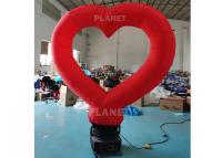 China 3m Red Inflatable Heart Balloon with 16-Color LED Lighting for Wedding Decor and Advertising for sale