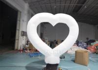 China 3m White LED Inflatable Love Heart Balloon with 16 Color-changing Lights | 210D Oxford Cloth for sale