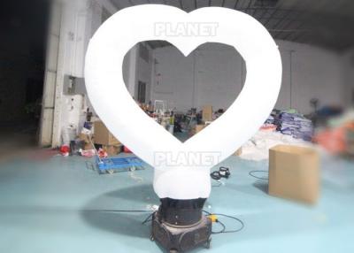 China 3m White LED Inflatable Love Heart Balloon with 16 Color-changing Lights | 210D Oxford Cloth for sale