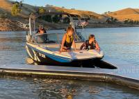 China Outdoor PVC Inflatable Pontoon Dock Heavy Duty Floating Platform for sale