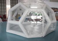 China Outdoor Portable 4m Inflatable Clear PVC Soccer Bubble Camping Tent with Safety Flap for sale