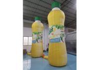China Custom Printed Advertising Inflatable Orange Juice Bottle PVC Durable 110V 220V for sale