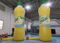 China Custom Printed Advertising Inflatable Orange Juice Bottle PVC Durable 110V 220V for sale