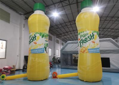 China Custom Printed Advertising Inflatable Orange Juice Bottle PVC Durable 110V 220V for sale