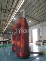 China ASTM 4m Tall Advertising Inflatable Coca Cola Bottle Custom PVC Giant Drink Bottle for sale