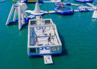 China 0.9mm PVC Inflatable Water Trampoline Volleyball Court 9m x 4.7m for Water Parks for sale