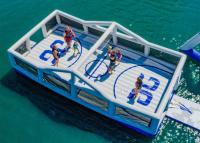China 0.9mm PVC Inflatable Water Trampoline Volleyball Court 9m x 4.7m for Water Parks for sale
