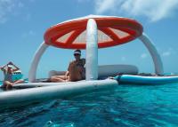 China 3.4x3.4m Inflatable Water Floating Platform with Tent for 6-8 Adults | DWF Material Construction for sale