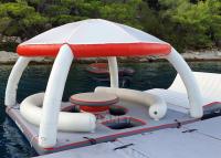 China 3.4x3.4m Inflatable Water Floating Platform with Tent for 6-8 Adults | DWF Material Construction for sale