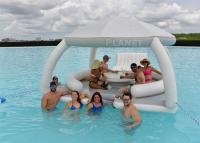 China Inflatable Water Leisure Platform with Tent 3.4m x 3.4m Floating Island for 6-8 Guests for sale