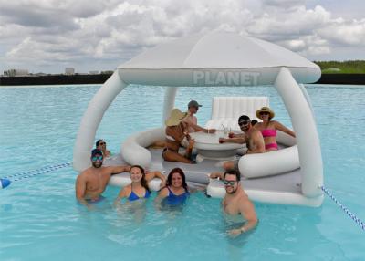 China Inflatable Water Leisure Platform with Tent 3.4m x 3.4m Floating Island for 6-8 Guests for sale