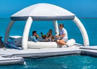 China 3.4x3.4m Floating Inflatable Dock with Shade Tent - Water Park Resting Island with CE/UL Certified Blowers for sale