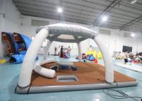 China DWF 20cm Thickness Inflatable Floating Island Dock 4.8x4.0m for 6-8 Guests for sale