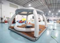 China Inflatable Water Floating Mat Island 4.8x4.0m with Roof Tent for Leisure and Water Park Use for sale
