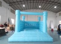 China Commercial Inflatable Bounce House with Blue Slide - 13x13 ft Size, 0.55mm PVC Material, 3-Year Warranty for sale
