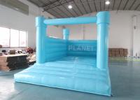China Commercial Inflatable Bounce House with Blue Slide - 13x13 ft Size, 0.55mm PVC Material, 3-Year Warranty for sale