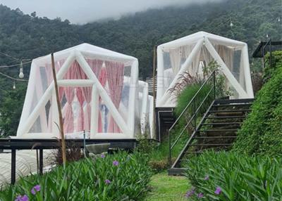 China Inflatable Triangle Bubble Tent 0.8mm PVC Outdoor Camping Hotel Luxury Transparent Polygon Lawn Tent 220V for sale