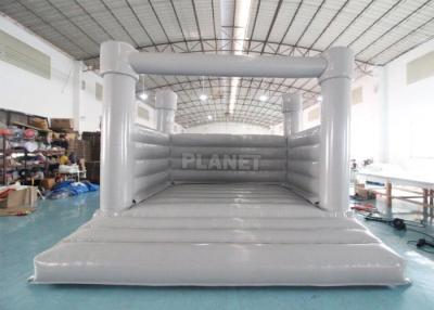 China White Wedding Bouncy Castle 4x4x3m Inflatable Jumping House PVC for sale