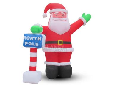 China Custom Outdoor Christmas Inflatable Santa Claus Decoration 4m Height with LED Lights for sale