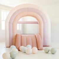 China 3x3x2.4m PVC Tarpaulin Inflatable Rainbow Bouncer with Slide and Ball Pool - CE Certified Kids Bounce House for sale