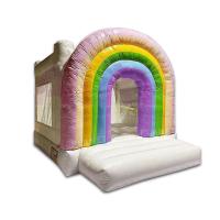 China 3x3x2.4m PVC Tarpaulin Inflatable Rainbow Bouncer with Slide and Ball Pool - CE Certified Kids Bounce House for sale