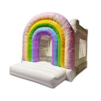 China 3x3x2.4m PVC Tarpaulin Inflatable Rainbow Bouncer with Slide and Ball Pool - CE Certified Kids Bounce House for sale