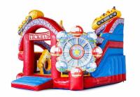 China Inflatable FunCity Playground 5.5x5.1x4.3m Obstacle Course Bounce House for Party Rental for sale