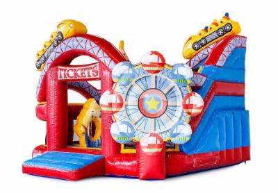 China Inflatable FunCity Playground 5.5x5.1x4.3m Obstacle Course Bounce House for Party Rental for sale