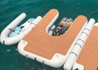 China White Inflatable Jet Ski C Dock 1.4x1.2m PVC Floating Pontoon for Yacht Boat Station for sale