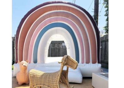 China Mini 10ft Colorful Inflatable Bouncer Rainbow White Bounce Castle with 0.55mm PVC for sale