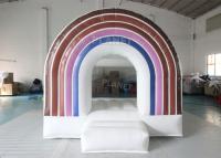 China Inflatable Pastel Rainbow Bounce House 10x10ft PVC Tarpaulin for Party Rental for sale