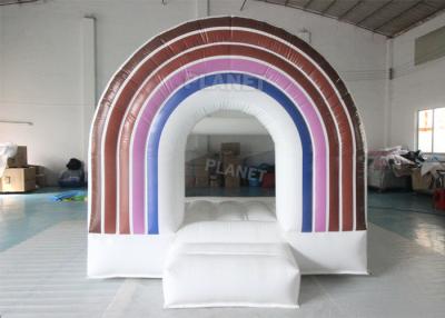 China Inflatable Pastel Rainbow Bounce House 10x10ft PVC Tarpaulin for Party Rental for sale