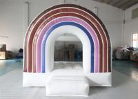 China Mini Rainbow Inflatable Bouncy Castle 3x3m Wedding Party Bounce House PVC for sale