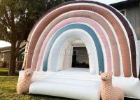 China Mini 10ft Colorful Inflatable Bouncer Rainbow White Bounce Castle with 0.55mm PVC for sale