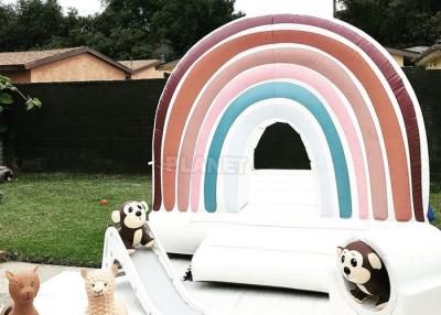 China Mini Rainbow Inflatable Bouncy Castle 3x3m Wedding Party Bounce House PVC for sale