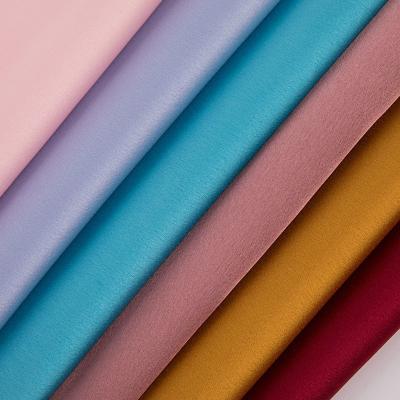 China Plain YARN DYED 97% Polyester 3% Spandex  Shiny Luxury Satin Fabric for sale