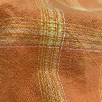 China Gingham Check Plaid Breathable 70% Cotton 30% Linen Blend Fabric for sale