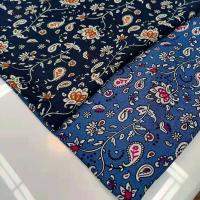 China Leaf Pattern Rayon Poplin Printed Woven Fabrics 142cm Width Anti Bacteria for sale
