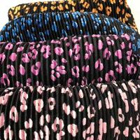 China Leopard Pleated Printed Woven Fabrics 150cm for sale