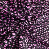 China Leopard Pleated Printed Woven Fabrics 150cm for sale
