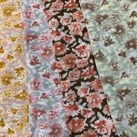 China 145cm Dress Polyester Viscose Floral Printed Woven Fabrics Muslin Shrink Resistant for sale