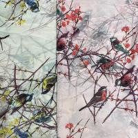 China Breathable 100 Polyester Chiffon Fabric 100gsm Woven Floral Fabric For Garment for sale