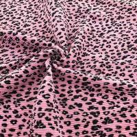 China Medium Weight 150cm Polyester Pleated Crepe Fabric Leopard Printed Fabric for sale