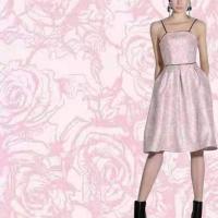 China 145cm Dress Cupro Viscose Fabric Stripes Flowers Chiffon Printed Fabric for sale