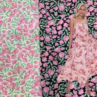 China 150cm Polyester Chiffon Floral Shirt Printed Woven Fabrics Abrasion Resistant for sale
