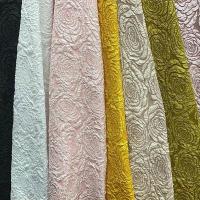 China 190-200gsm Stretch Embossed Jacquard Fabric Polyester Upholstery Material for sale
