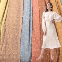 China Multi Color Stripe Crepe Jacquard Fabric 150-280gsm Polyester Apparel Fabric for sale